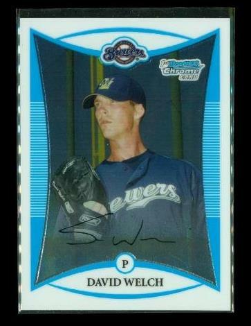 2008 TOPPS 1ST BOWMAN CHROME Baseball Card BCP66 DAVID WELCH Milwaukee ...