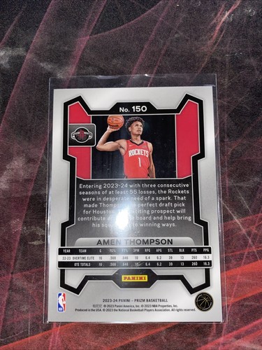 2023-24 Panini Prizm Amen Thompson RC Rookie #150 Base Rockets | eBay