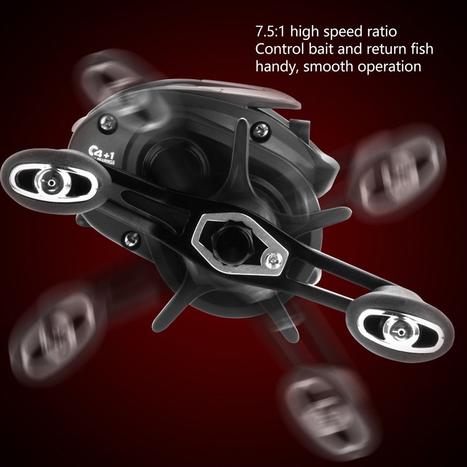 (Left Hand)CC80 Water Drop Lure Fishing Reel 7.5:1 Long Range Micro ...