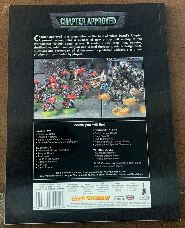 Games Workshop Warhammer 40k Chapter Approved Second Book of ...