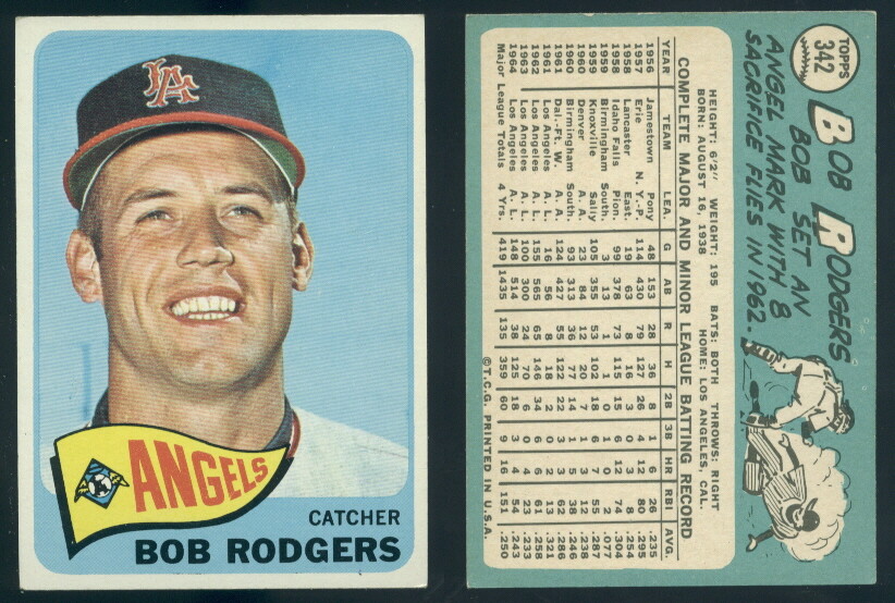 (65271) 1965 Topps 342 Bob Rodgers Angels-EX+ | eBay