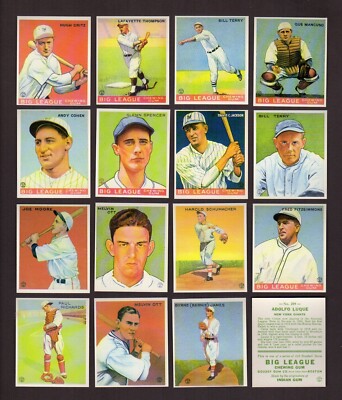 1933 Goudey Big League NEW YORK GIANTS R319 REPRINT team set | ALL 27 ...