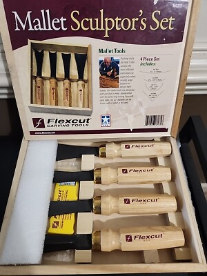 FLEXCUT MC175 High-Quality 4-Piece Sculptor's Mallet Tool Set For Wood ...