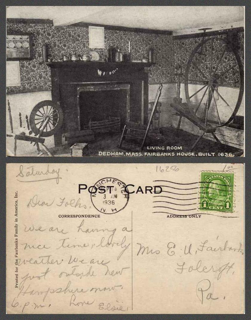 MASSACHUSETTS Dedham VINTAGE POSTCARD | eBay