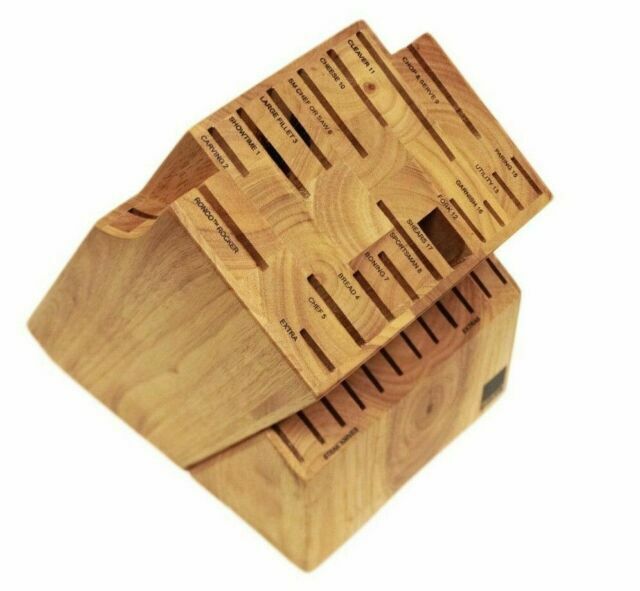 Ronco KN300300DRM Six Star 30-Slot Wooden Knife Block Holder for sale ...