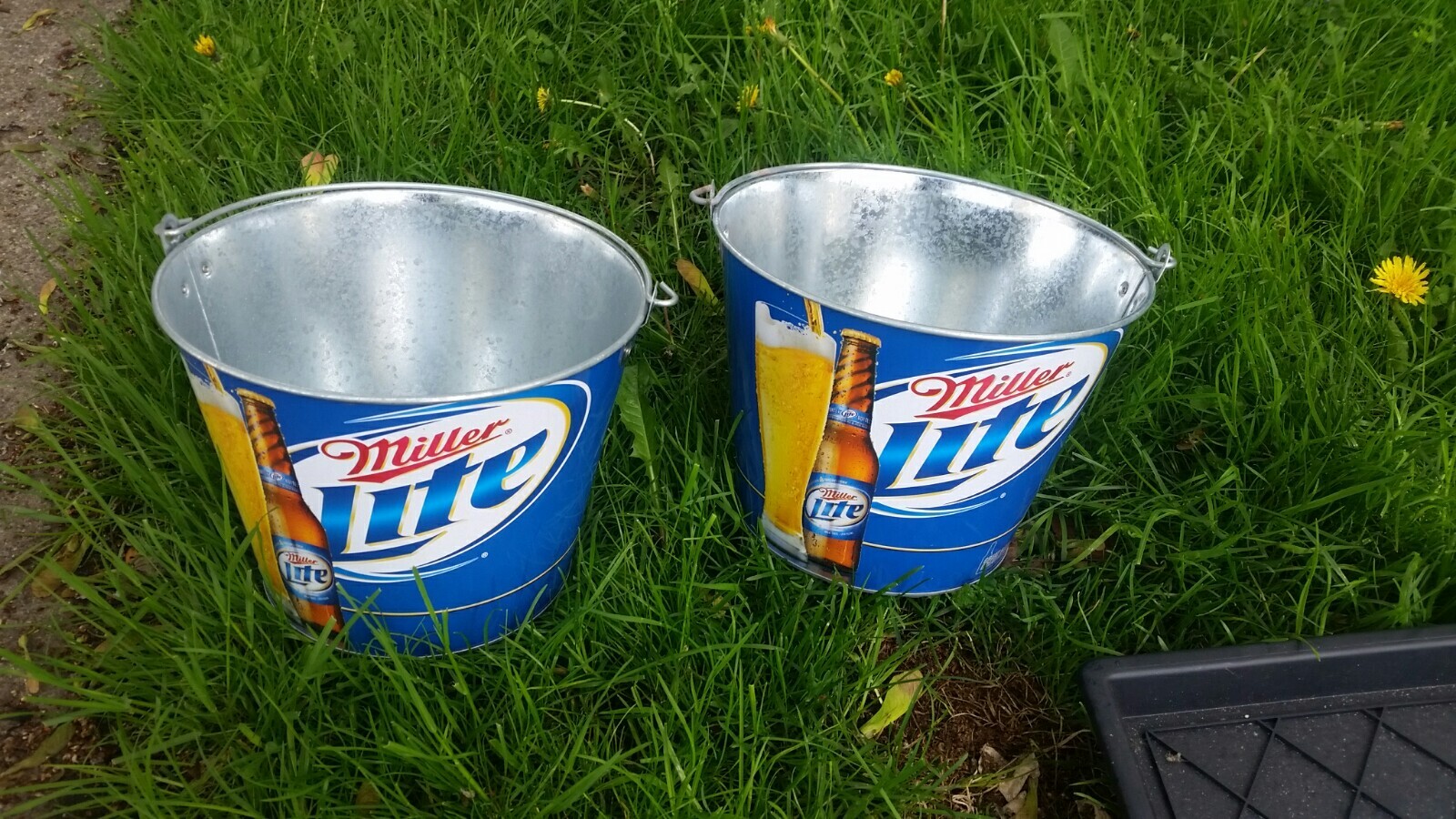 2x Miller Lite Beer Beverage Metal Ice Buckets | eBay