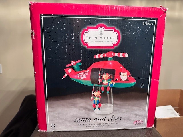 Gemmy Animated Inflatable Santa and Elves in Helicopter Scene | eBay