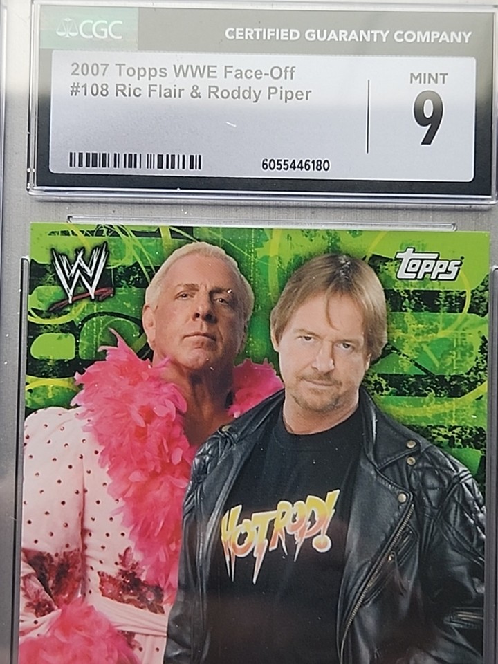 2007 Topps WWE Face Off Ric Flair Roddy Piper CGC 9 #108 WWF WCW NXT ...