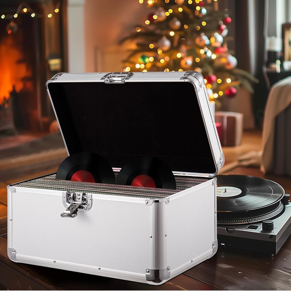 7" Storage Box Singles Vinyl Record Carry Case Tough Strong Holds 200 ...