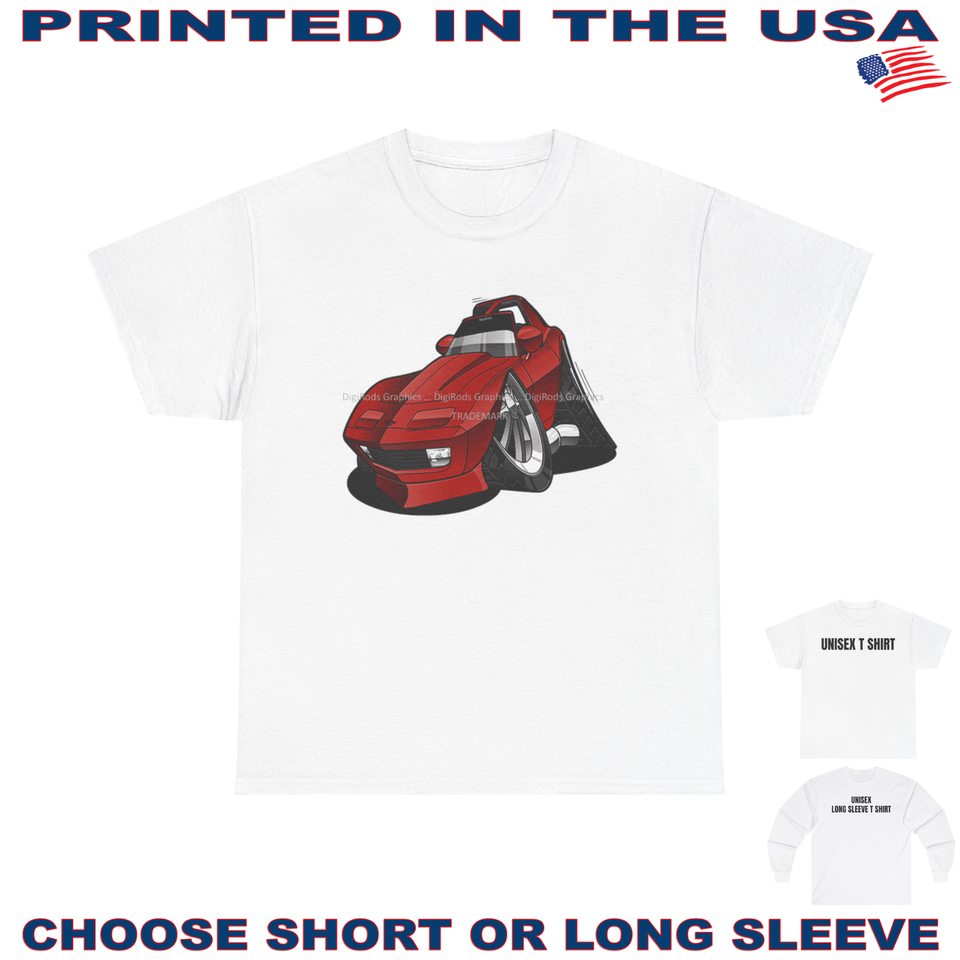 DigiRods Corvette C3 Vintage Model Classic Cartoon Car White T Shirt | eBay