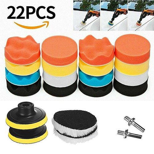22Pc 3 In Polishing Pads Sponge Woolen Waxing Buffing Pad Kits M10 ...