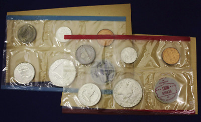 1963 Official U.S. Mint Set. Complete and original. 10 coins Both "P ...