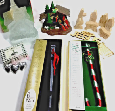 Vintage Lot Religious Christmas, Shiny Brite Nativity~Christmas Nail ...