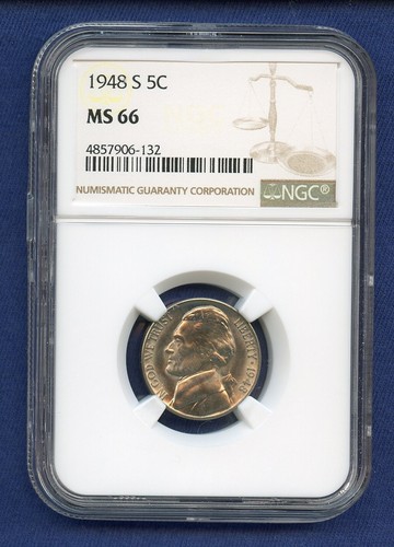 1948 S NGC MS66 Jefferson Nickel 5c US Mint 1948-S MS-66 Coin | eBay