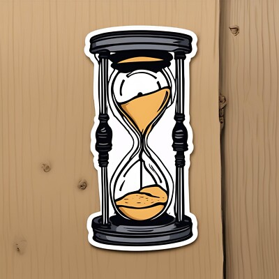 3x1” Sand Timer Clock Trending Decal Sticker NEW DESIGN! Scrapbooking ...