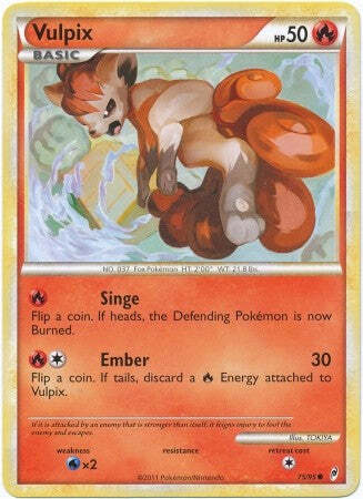 Pokemon Call Of Legends Vulpix 75/95 Common Card | eBay