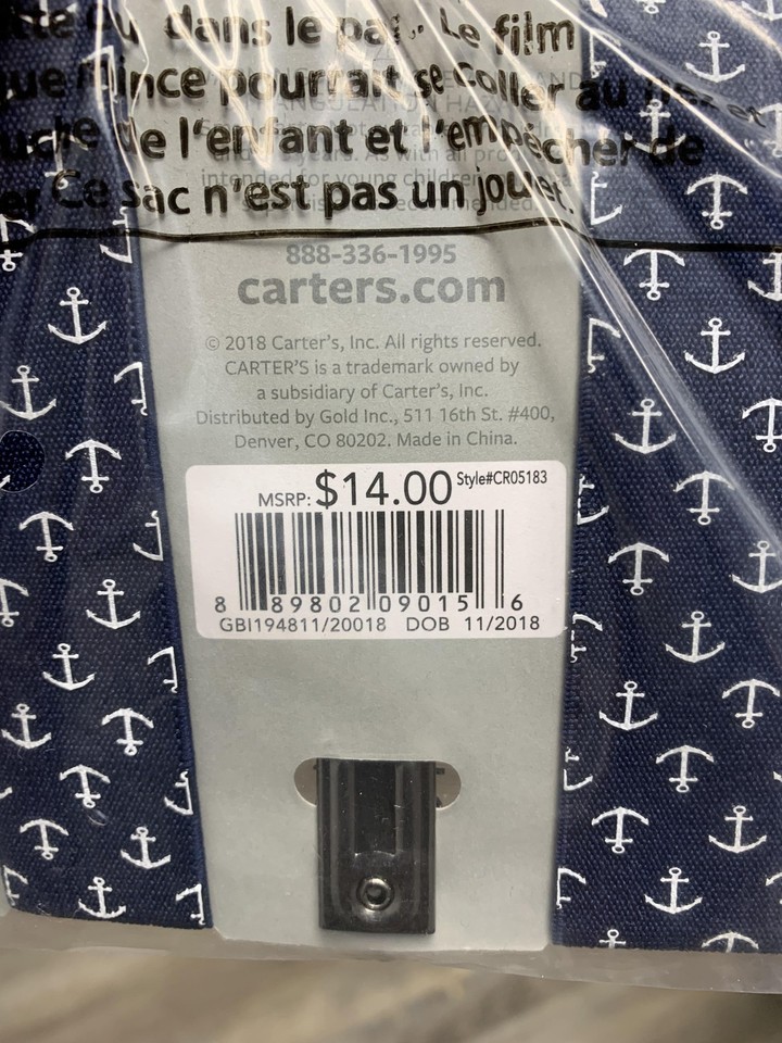 Carter's Kids Suspenders Anchor Print Adjustable Clip-On One Size 3 ...