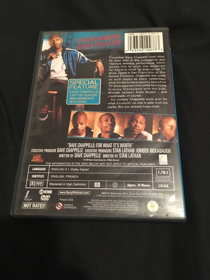 Dave Chappelle - For What It's Worth - DVD By Dave Chappelle ...