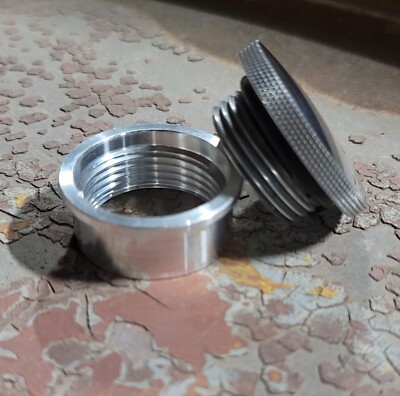 MOON Aluminum FILLER CAP w Threaded BUNG vtg old tank Hot Rod MOONeyes ...