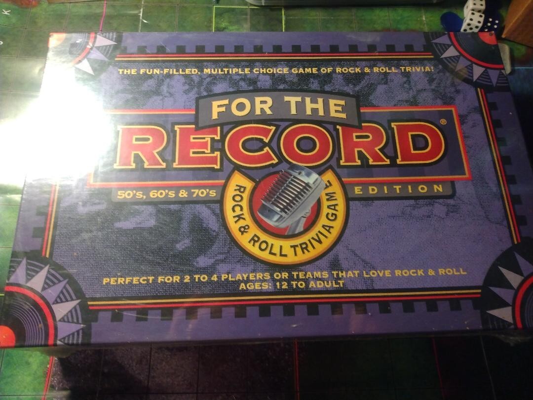 For The Record Trivia Game 50s 60s 70s Edition Rock & Roll Board Game ...