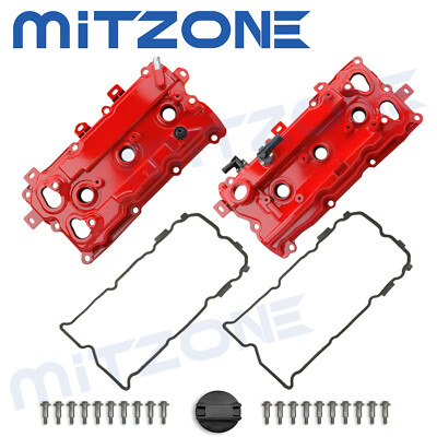 2PCS Aluminum Red Valve Covers Set for 2009-2020 Nissan Maxima 15-20 ...
