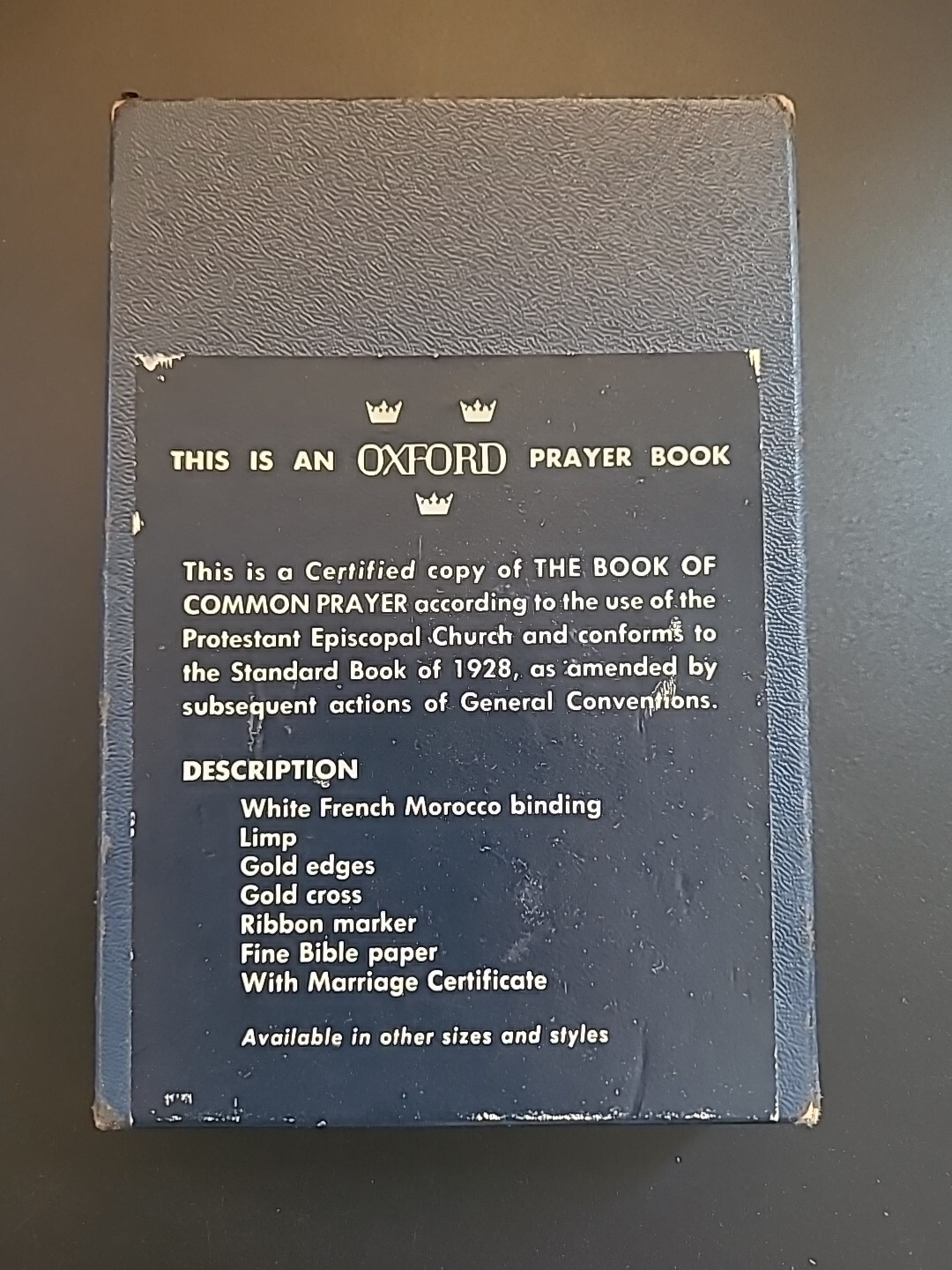 Oxford 1928 Book of Common Prayer BCP Protestant Episcopal Leather ...