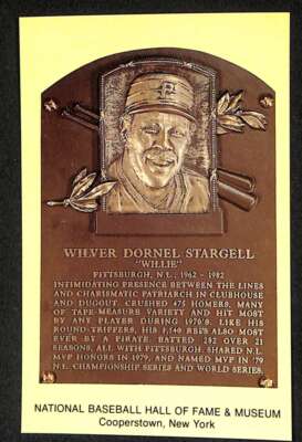 1964-Date Hall of Fame Plaque Willie Stargell HOF Cooperstown NM Yellow ...