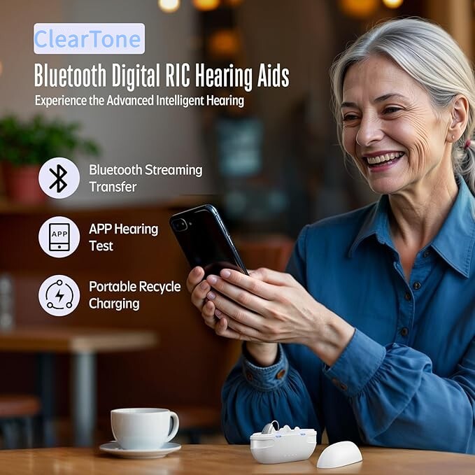 OTC Bluetooth Rechargeable Hearing Aids For Seniors With Phone App ...
