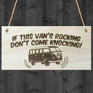 If Vans Rocking Dont Come Knocking Wooden Hanging Plaque VW Camper Van ...
