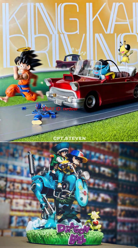 League Dragonball Vip King Kai Car Father Son Locomotive Statue Figures ...