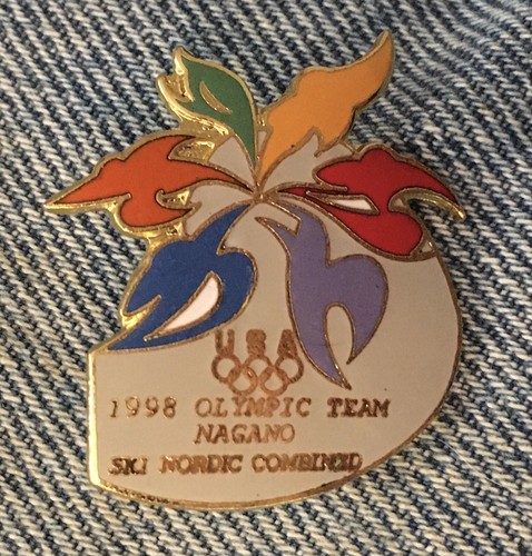 1998 USA Olympic NOC Pin ~ Nagano Winter Games ~ Ski Team ~ Nordic ...