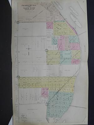 Wisconsin Sauk County Map 1906 Sauk City Prairie Du Sac Double Page L22 ...