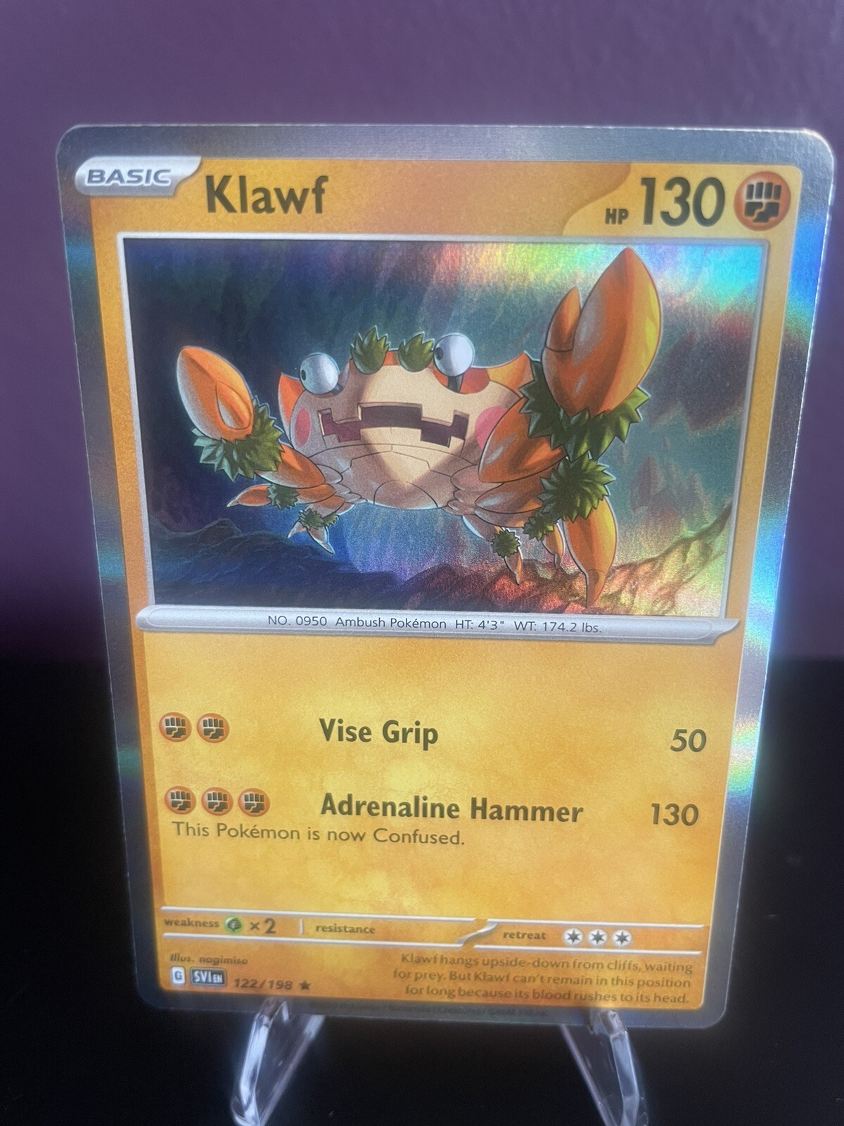 Klawf - Scarlet & Violet 122/198 - Pokemon TCG - NM Holo Rare | eBay