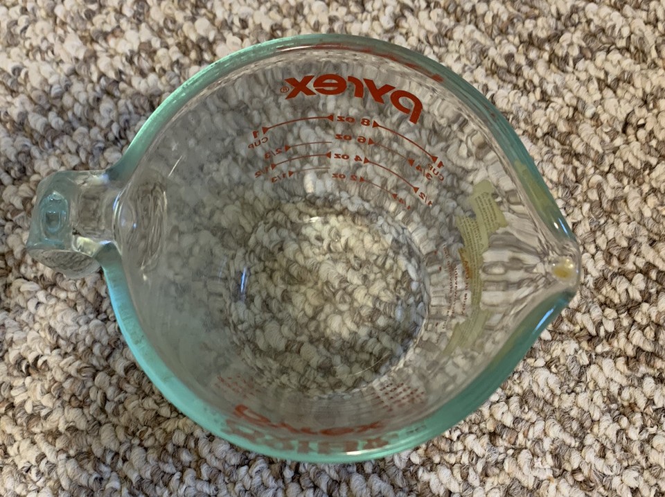 PYREX 1 CUP 250 ML GLASS MEASURING CUP RED LETTERING #25 | eBay