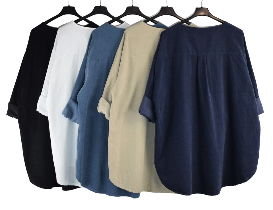 Italian Lagenlook Cord Tunic Top with Button Detail Autumn / Winter ...