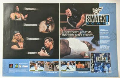 WWF SmackDown Print Ad Game Poster Art PROMO Original PlayStation PS1 ...