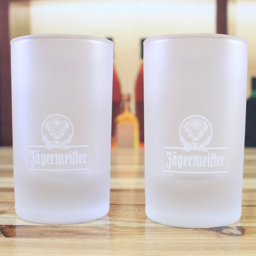 2 Jagermeister 2CL / 4CL Arc Measurement Frosted Jigger Shot Glasses | eBay