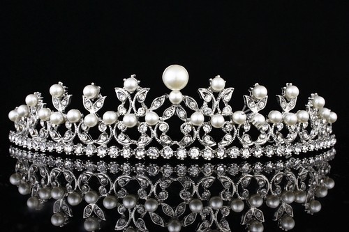 Bridal Floral Rhinestone Crystal Pearl Prom Wedding Crown Tiara 7906 | eBay