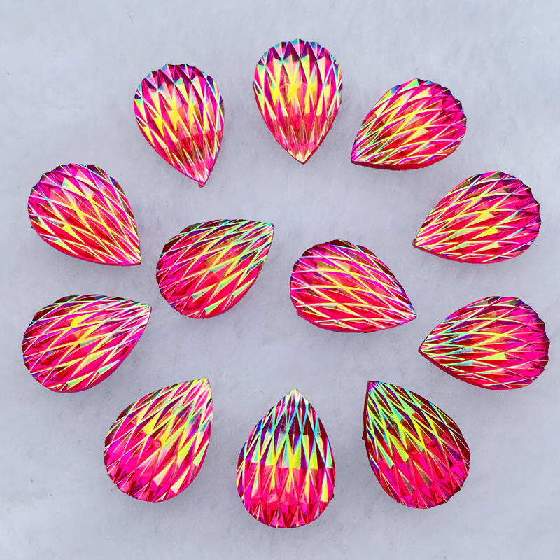 60pc 10*14mm Water Drop Shiny Rhinestone Flatback Phoenix down DIY ...