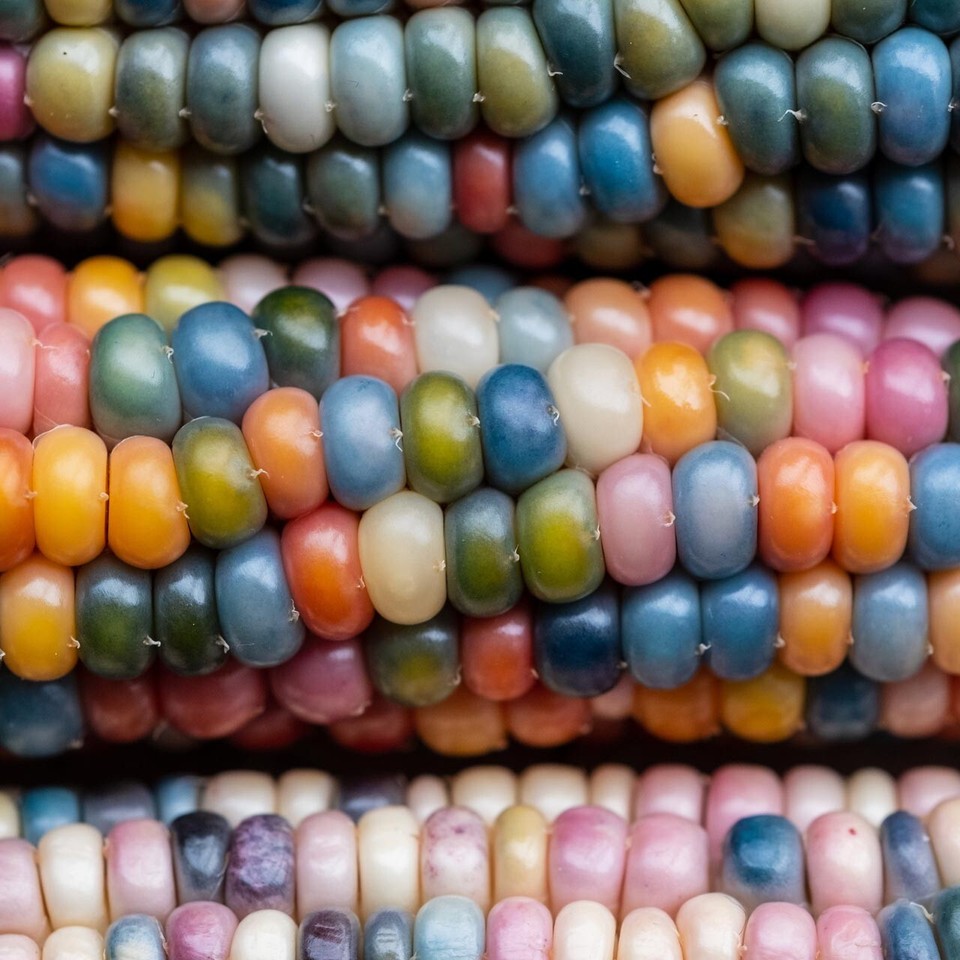 GLASS GEM Ornamental Indian Corn Seeds~Organic~POPCORN /DECORATION ...