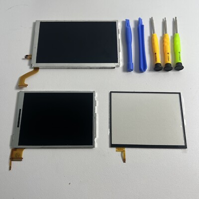 Nintendo 3DS XL Top Bottom Upper Lower LCD Screen Replacement (Original ...