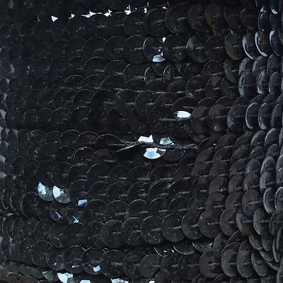Black Opaque 5mm cup Sequin Trim Flat Stitched Strung by the yard 15 ...