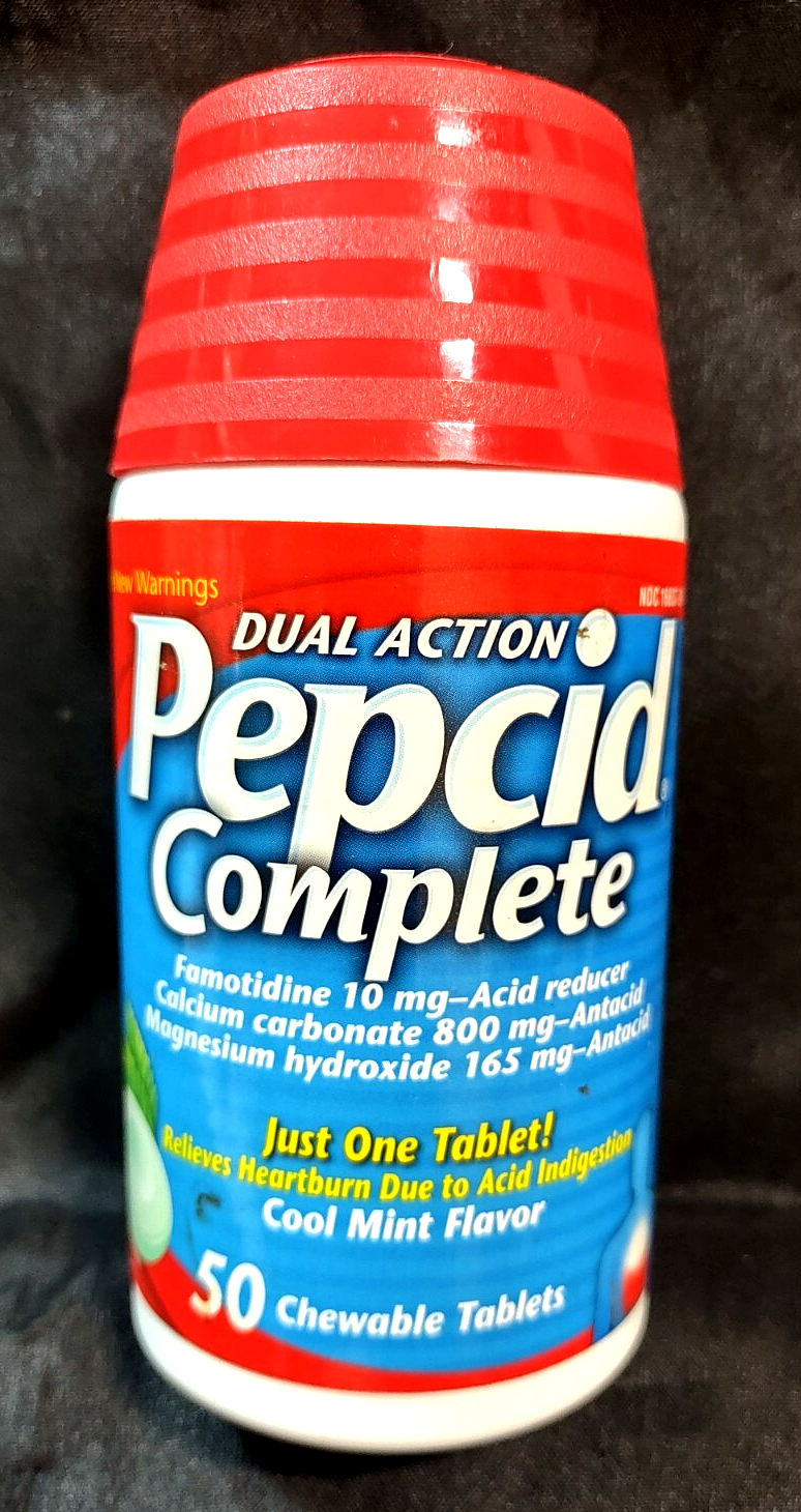 PEPCID COMPLETE ANTACID-ACID REDUCER-HEARTBURN RELIEF 50 CHEWABLE TABS ...