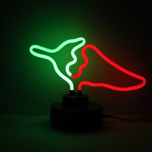 Neon CHILLI PEPPER Kitchen Light Handmade Glass Sculpture Counter Lamp ...