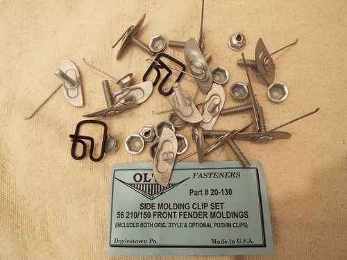 56 1956 CHEVY CHEVROLET 210 &150 FRONT FENDER MOLDING STAINLESS TRIM ...