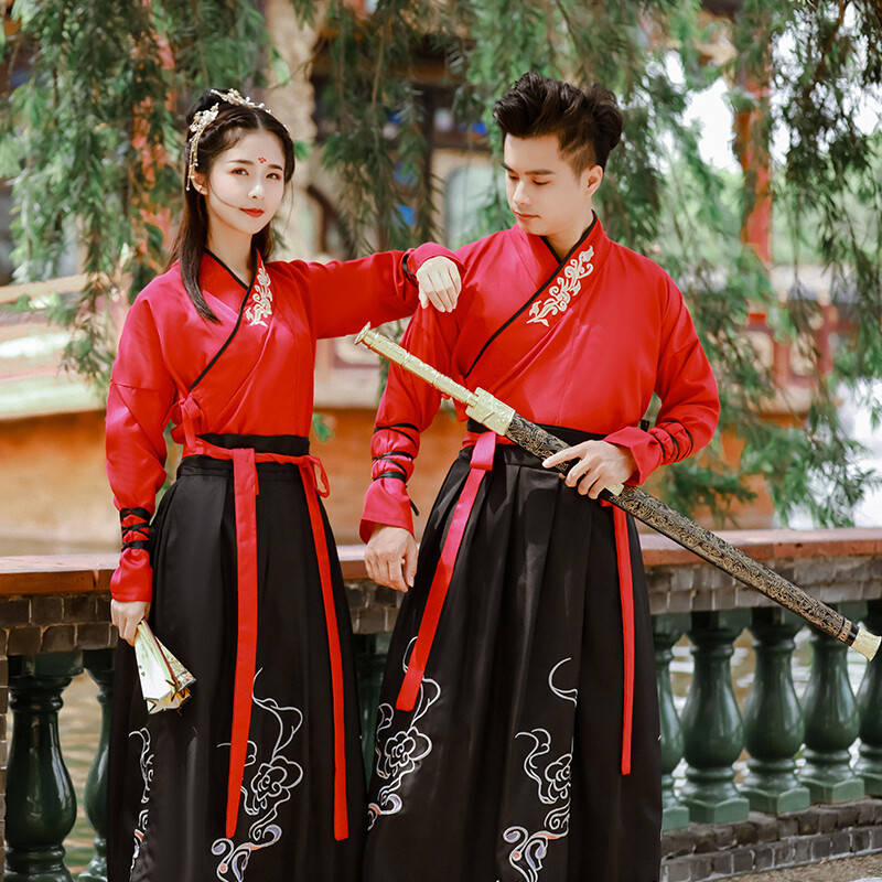 Unisex Male Swordsman Hanfu Men Women Chinese Traditional Clothing Folk ...