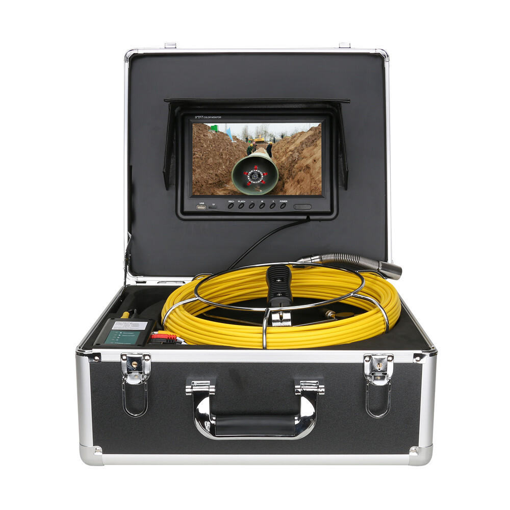 512HZ Sonar Self Leveling Sewer Camera 9" Monitor DVR 30M Pipe ...