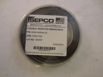 SEPCO SG641605AN-25 FLEXIBLE GRAPHITE RIBBON-PACK .005 X 1" X 25FT PUMP ...