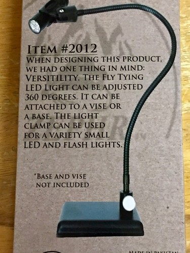 PORTABLE FLY TYING LED LIGHT. FLEX ARM ATTACHES TO VISE STEM. AAA ...