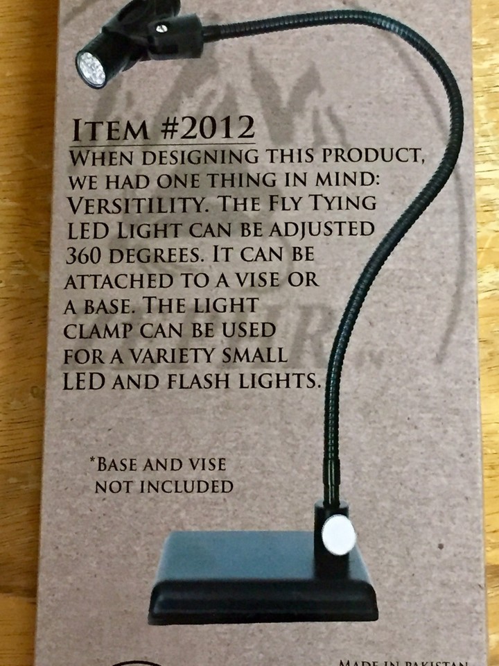 PORTABLE FLY TYING LED LIGHT. FLEX ARM ATTACHES TO VISE STEM. AAA ...